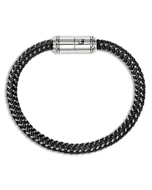 John Hardy Sterling Woven Rubber Bracelet