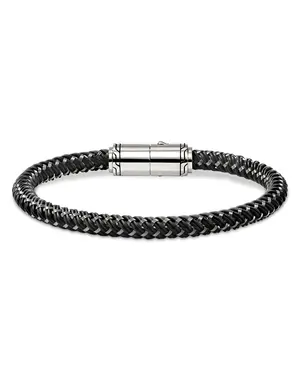 John Hardy Sterling Woven Rubber Bracelet