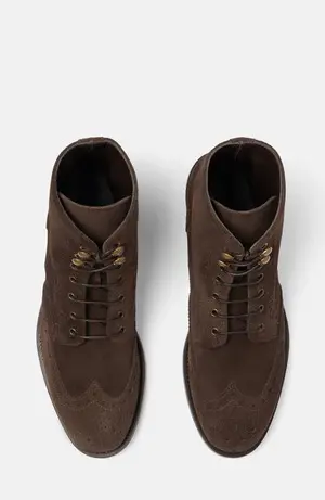 SCAROSSO Stefania Lace-up Boots - Brown - Suede