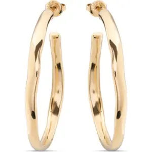 UNODE50 Sleek Open Hoop Earrings - Gold