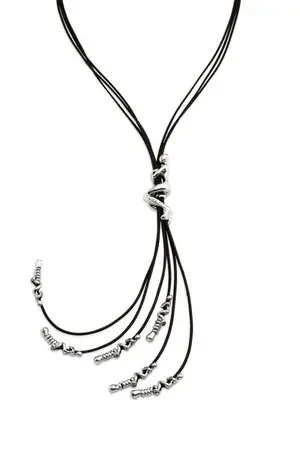 UNODE50 Sterling -plated Leather Necklace