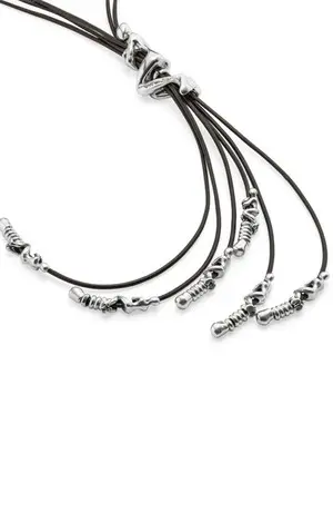 UNODE50 Sterling -plated Leather Necklace