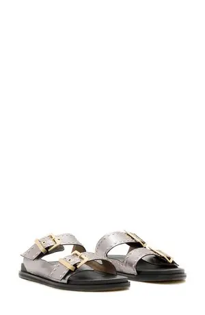 ALLSAINTS Magda Studded Metallic Sandals - Silver