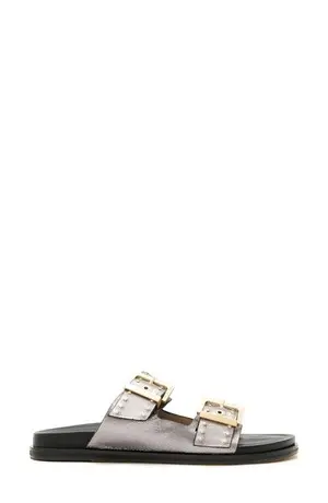 ALLSAINTS Magda Studded Metallic Sandals - Silver