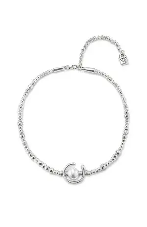 UNODE50 Sterling -plated Necklace With Pearl - Silver