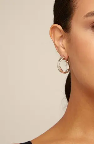 UNODE50 Sterling Plated Hoop Earrings
