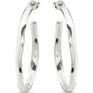 UNODE50 Sleek Open Hoop Earrings - Silver