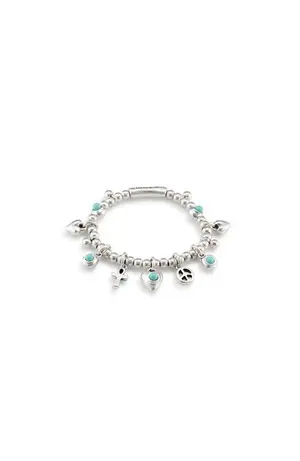 UNODE50 Turquoise Charm Bracelet - Silver