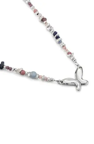 UNODE50 Crystal Beaded Butterfly Necklace