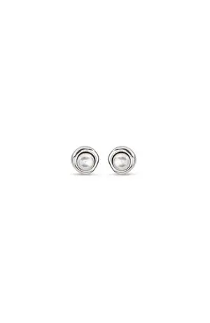 UNODE50 Sterling -plated Earrings With Pearl - Silver