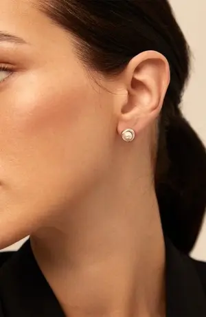 UNODE50 Sterling -plated Earrings With Pearl
