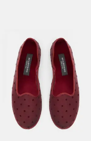 SCAROSSO Valentina Loafers - Burgundy - Mesh