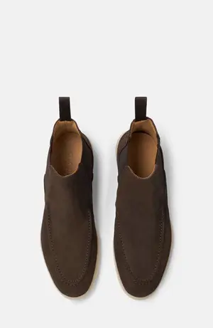 SCAROSSO Eugenia Chelsea Boots - Brown - Suede Leather