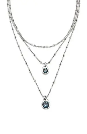 UNODE50 Sterling-plated Triple Pendant Necklace - Silver