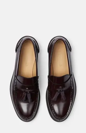 SCAROSSO Ralphine Tassel Loafer - Burgundy - Brushed Calf