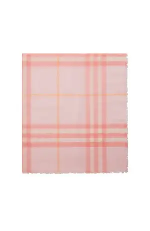 Burberry Wide Check Wool Scarf Sugar