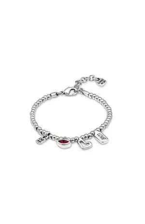 UNODE50 Sterling -plated Beaded Charm Bracelet - Silver