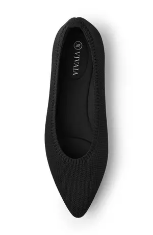 Vivaia Aria Pointed-toe Ballet Flats - Black
