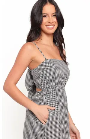 PETAL & PUP Gingham Tie Back Sleeveless Maxi Dress