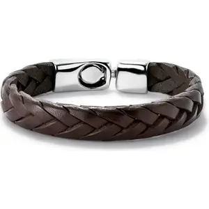 UNODE50 Braided Leather Clasp Bracelet - Brown