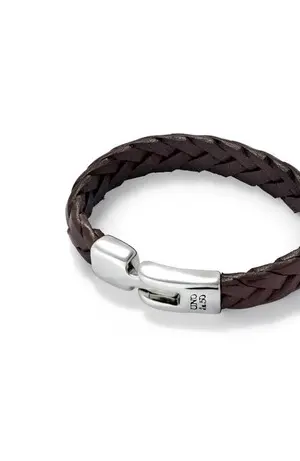 UNODE50 Braided Leather Clasp Bracelet - Brown