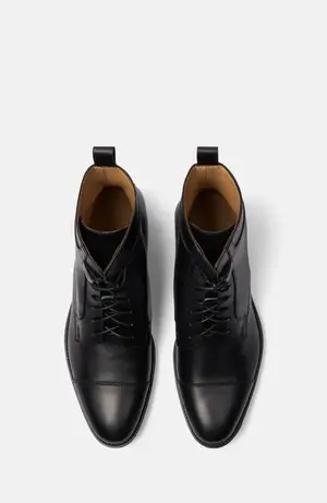 SCAROSSO Dante Lace-up Boots - Black Calf