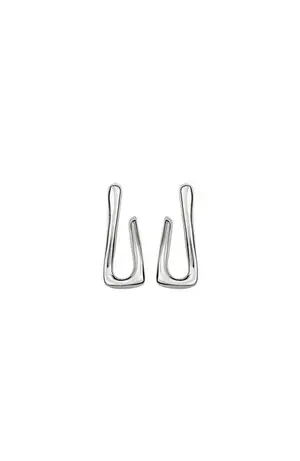 UNODE50 Wave Hoop Earrings Silver