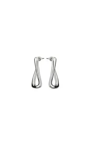 UNODE50 Wave Hoop Earrings - Silver