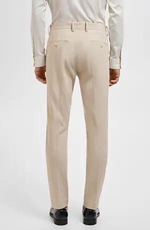 Mango Super Slim Fit Stretch Suit Pants - Beige