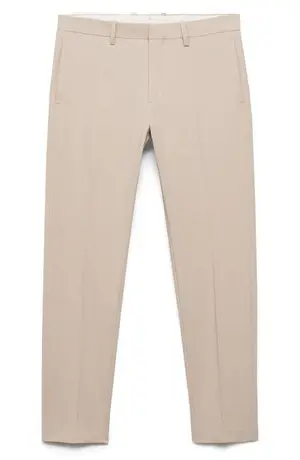 Mango Super Slim Fit Stretch Suit Pants - Beige
