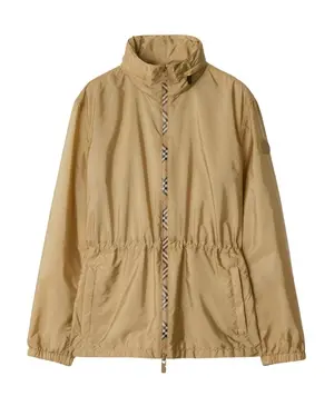 Burberry Short Checker-tape Nylon Parka - Flax