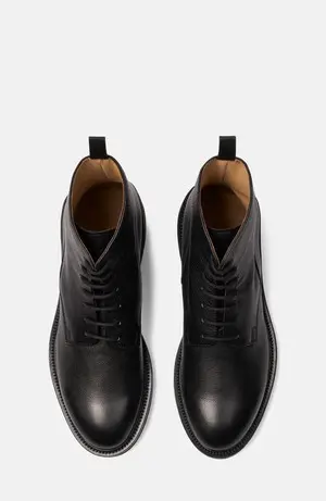 SCAROSSO Thomas Lace-up Boots - Black Grain - Calf