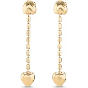 UNODE50 18k-plated Dangle Earrings With Hearts - Gold
