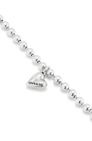 UNODE50 Sterling -plated Beaded Bracelet With Heart Charm