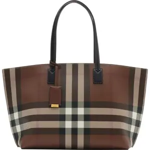 Burberry Check Tote - Dark Birch Brown