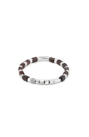 UNODE50 Plated And Wood Bead Bracelet - Silver