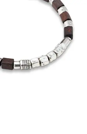 UNODE50 Plated And Wood Bead Bracelet