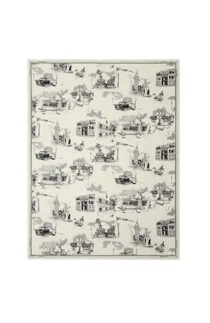 Burberry London Landmarks Wool Silk Scarf - Monochrome