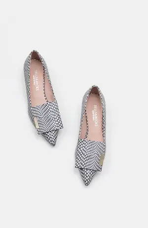 BELLS & BECKS Allegra Pointed-toe Flat - Black And White