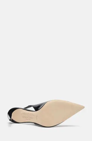 SCAROSSO Sutton Slingback Pumps - Black - Patent