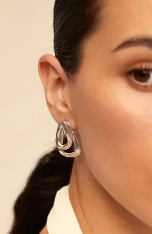 UNODE50 Interlocked Link Earrings - Silver
