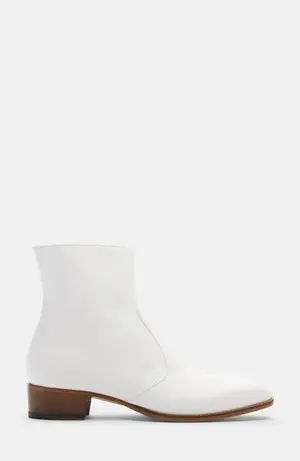 SCAROSSO Warren Ankle Boots - White - Calf