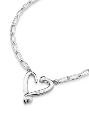 UNODE50 Twist Of Love Heart Pendant Necklace - Silver