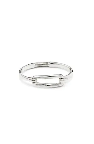 UNODE50 Anchor Buckle Bangle Bracelet - Silver