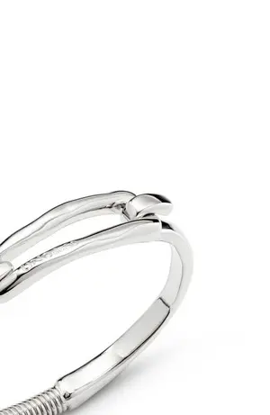 UNODE50 Anchor Buckle Bangle Bracelet - Silver