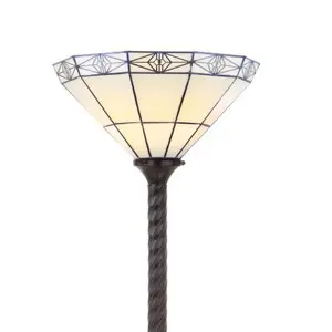 JONATHAN Y Moore Tiffany-style 68.57" Torchiere Led Floor Lamp - Bronze