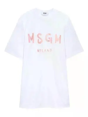 MSGM Cotton T-shirt Dress - White