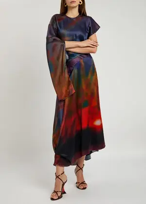 ROKSANDA Alia Draped Silk-satin Midi Dress
