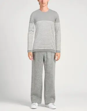 BERNA Light Cotton Striped Sweater - Grey