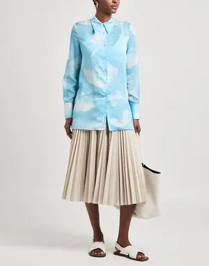 LOW CLASSIC Satin Floral-print Shirt